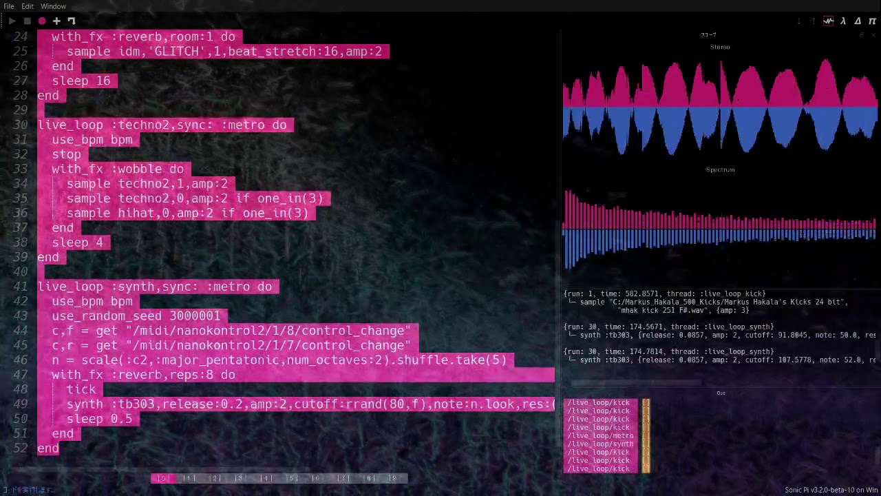 Sonic Pi Live Coding ver.8 - YouTube