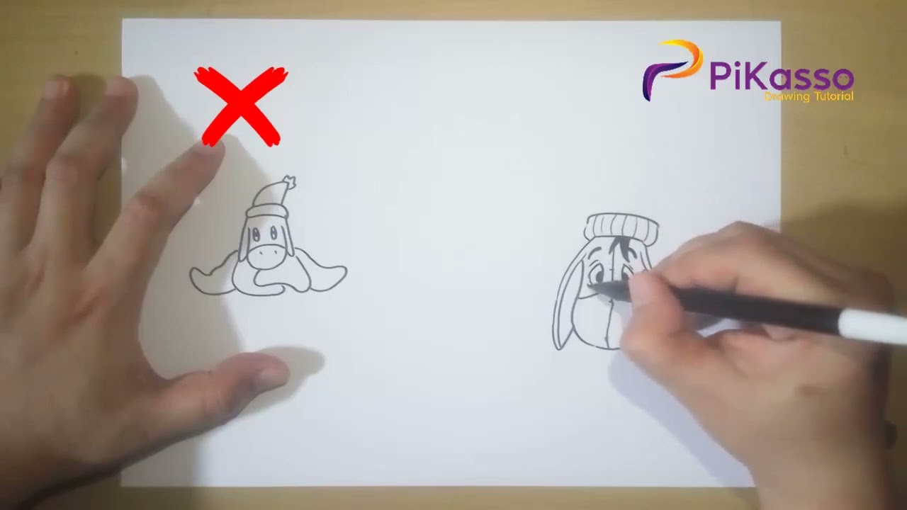 How to Draw Eeyore from Winnie The Pooh Step by Step - YouTube