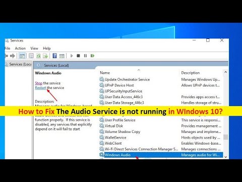 How to Fix Audio Service is Not Running on Windows10 | the audio ...