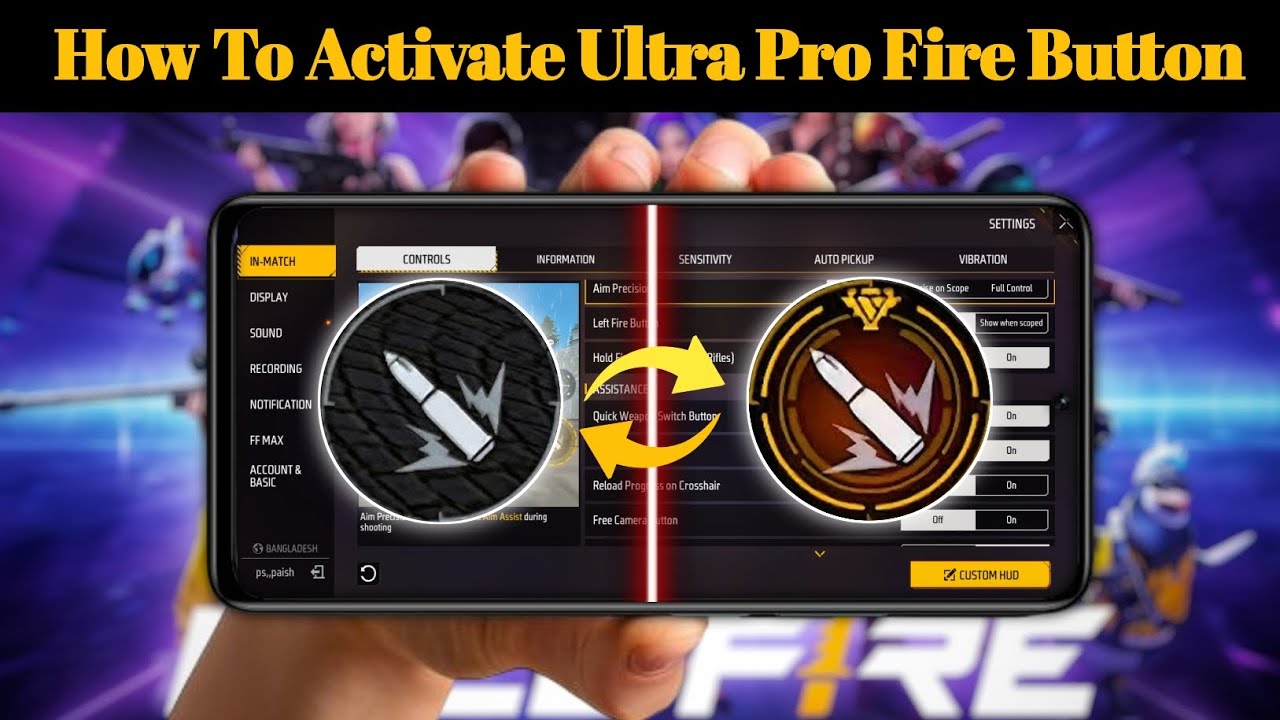 How To Change Fire Button Colour In Free Fire || How To Use Red Fire ...
