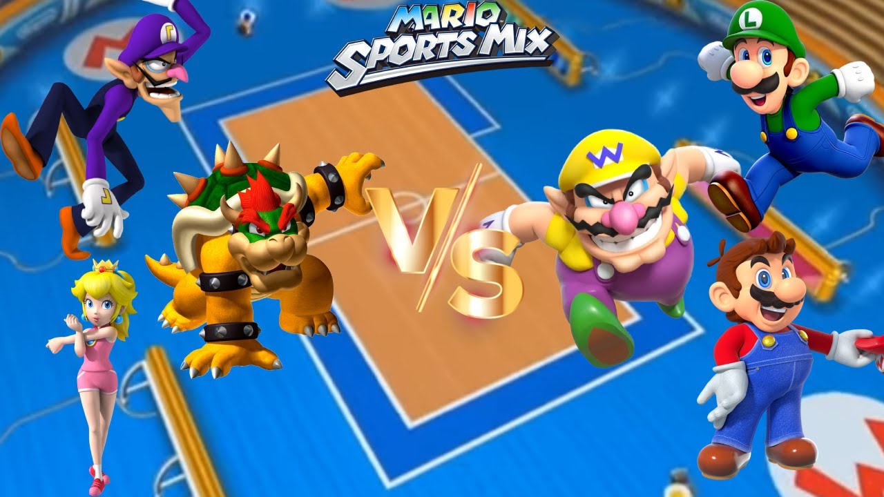Mario Sports Mix Dodgeball: Team Waluigi vs Team Luigi - YouTube