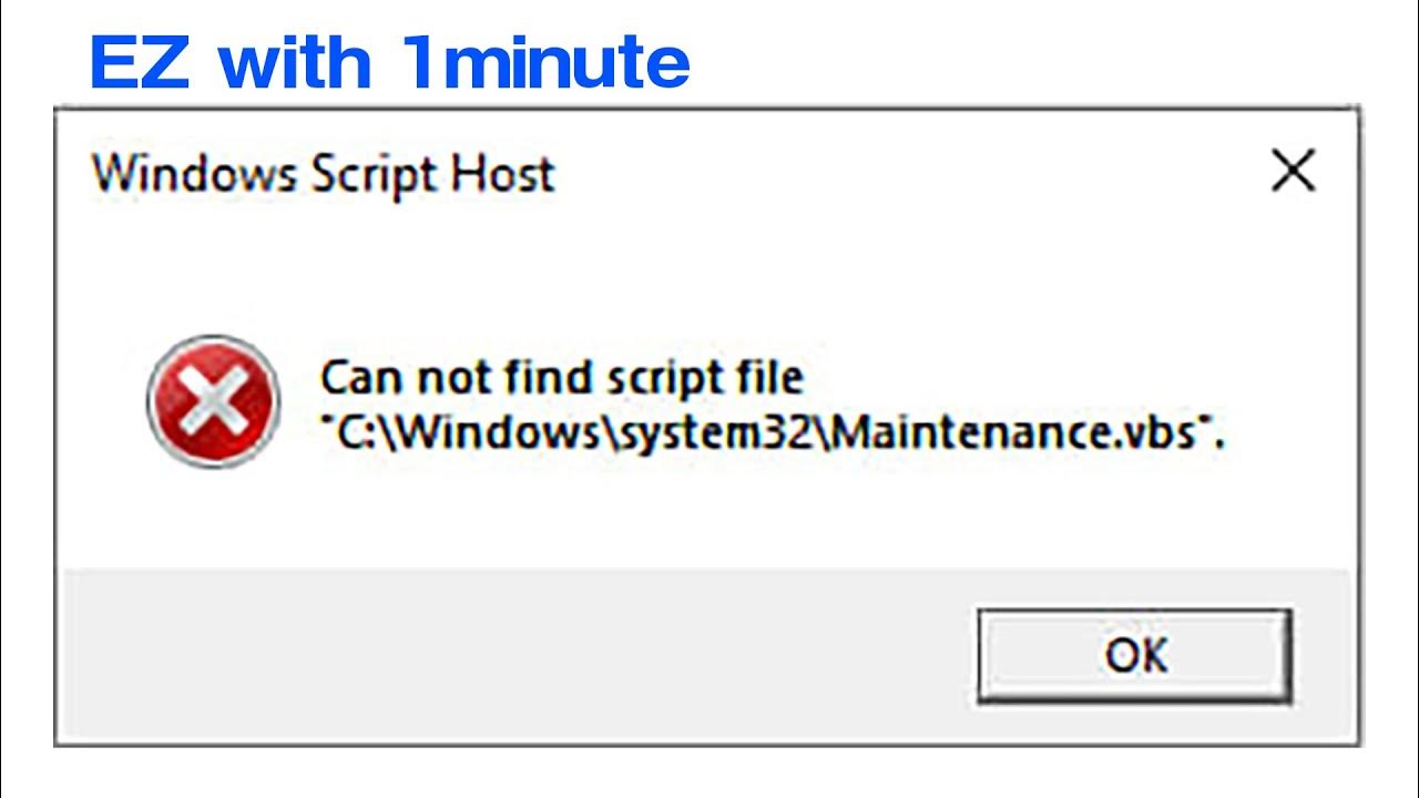 Fix can not find script file Maintenance.vbs in Windows 11/10 - YouTube