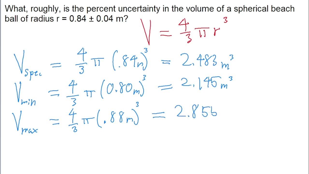 What, roughly, is the percent uncertainty in the volume of a spherical ...