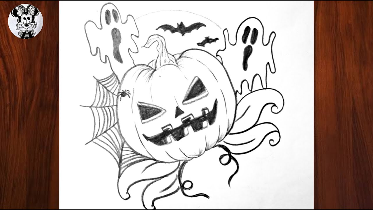 How to draw halloween stuff | Pumpkin 🎃 | Scary halloween drawings ...