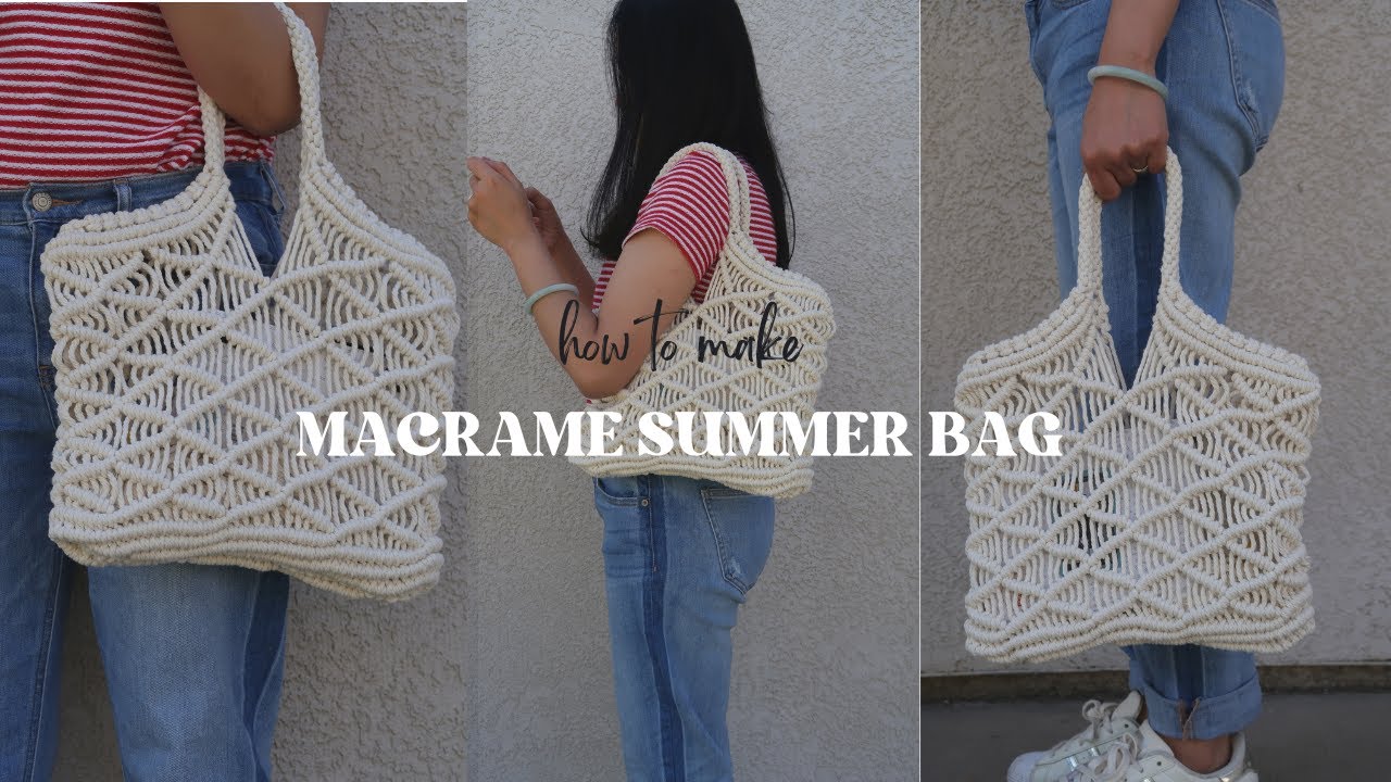 DIY Macrame Tote Bag - Summer Bag | Easy Step-by-Step Tutorial | Bolsa ...