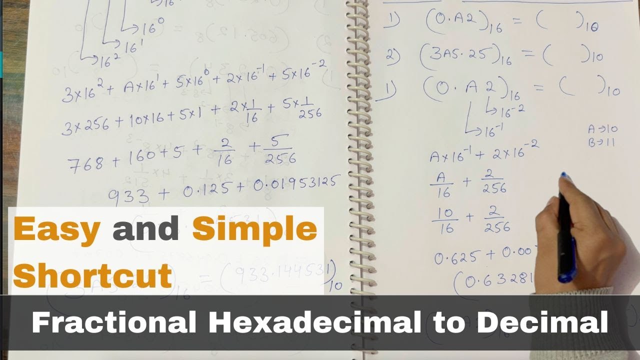 Lec 39 - Fractional Hexadecimal to Decimal | Non-Decimal Number with Fractional Part | Number ...
