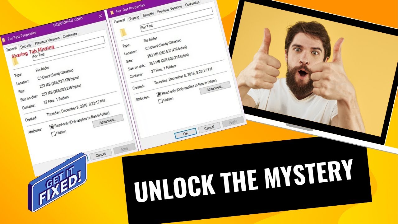 Fix the Missing Sharing Tab in Folder Properties | Unlock the Mystery ...