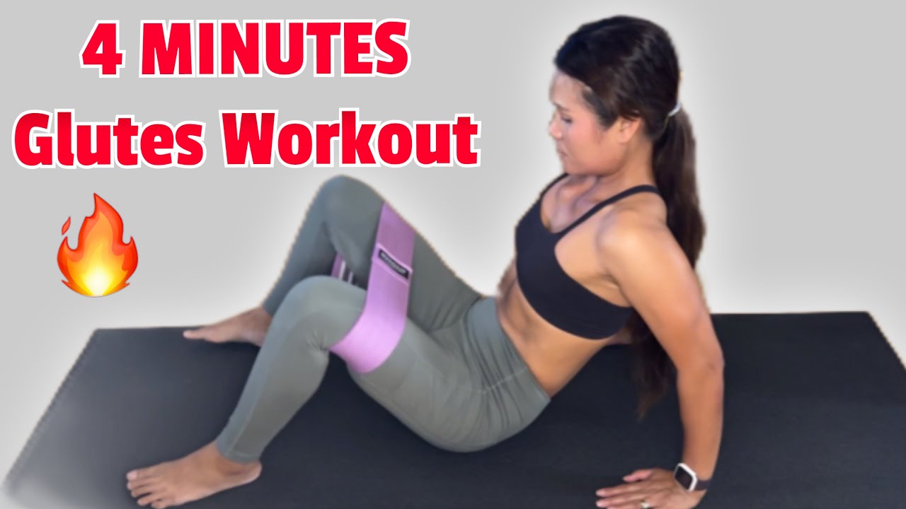 4 Min Resistance Band Booty At Home Workout Youtube