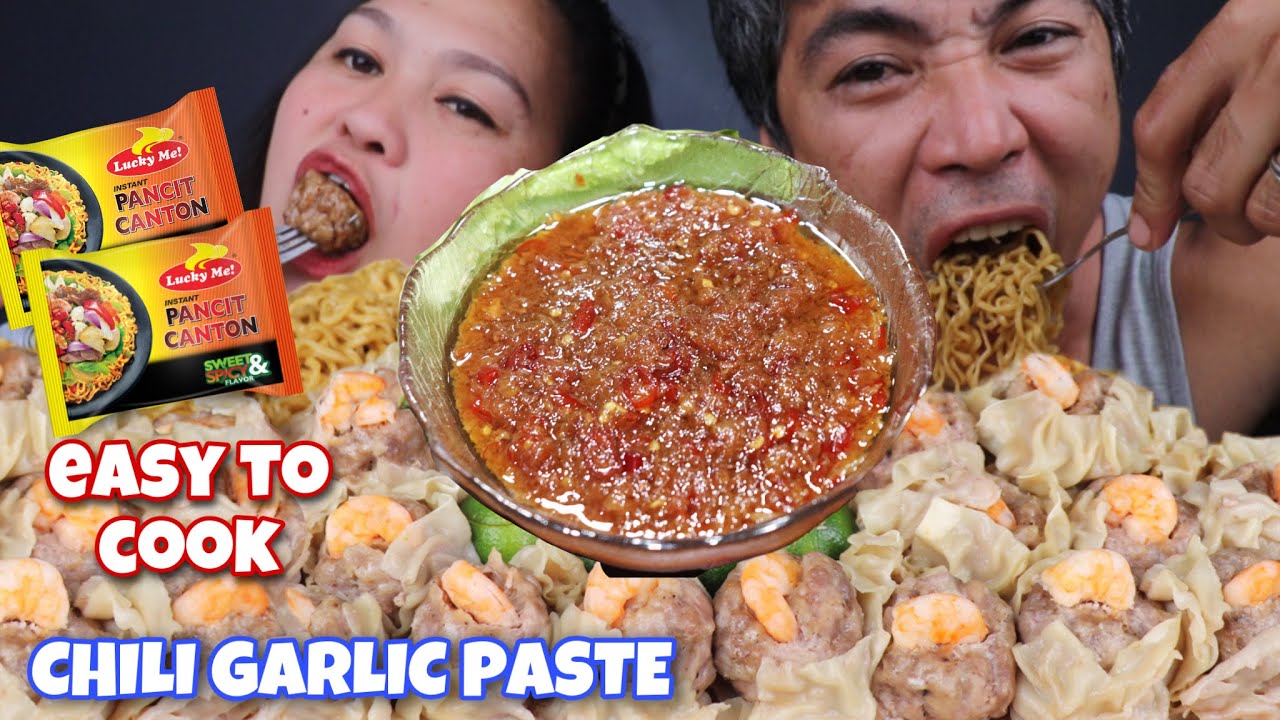Homemade Chili Garlic Paste And Siomai Lucky Me Pancit Canton By Just