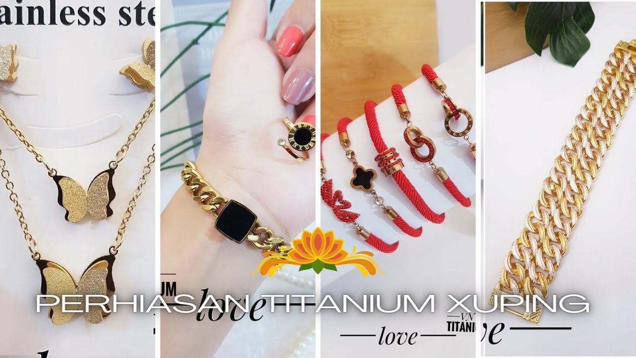 DIPAKAI LEBARAN HAJI CANTIK SET PERHIASAN TITANIUM XUPING #KALUNG # ...