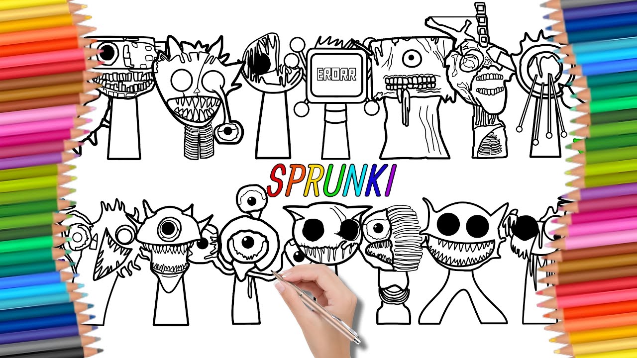 Incredibox SPRUNKI Phase 4 Coloring Pages How to Color ALL Sprunki ...