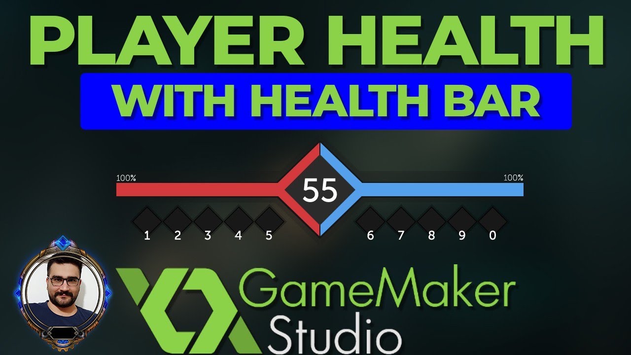 player get damage from enemy and show it in health bar in gamemaker studio - YouTube