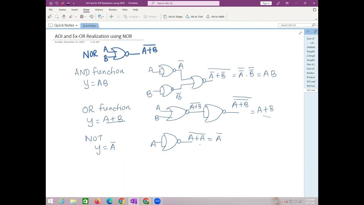 Implementation of AOI and Ex-OR Logic gates using NOR Gates - YouTube