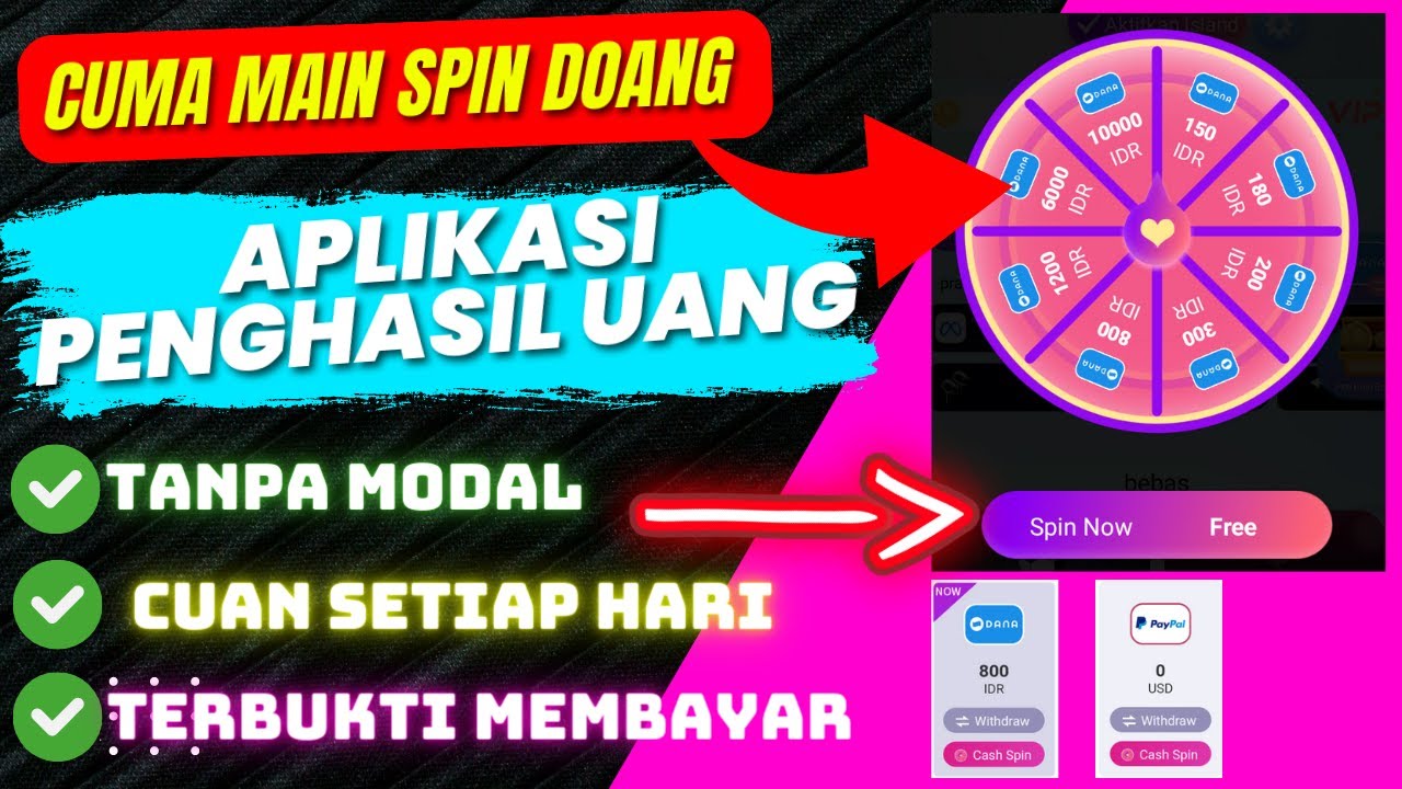 MAIN SPIN DI BAYAR SALDO DANA DAN PAYPAL || aplikasi penghasil saldo dana tercepat 2023 asli ...
