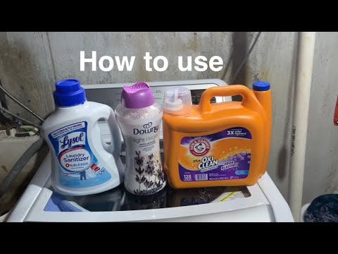 How to use OxiClean Stain Fighter, Lysol Laundry Sanitizer & Downy ...