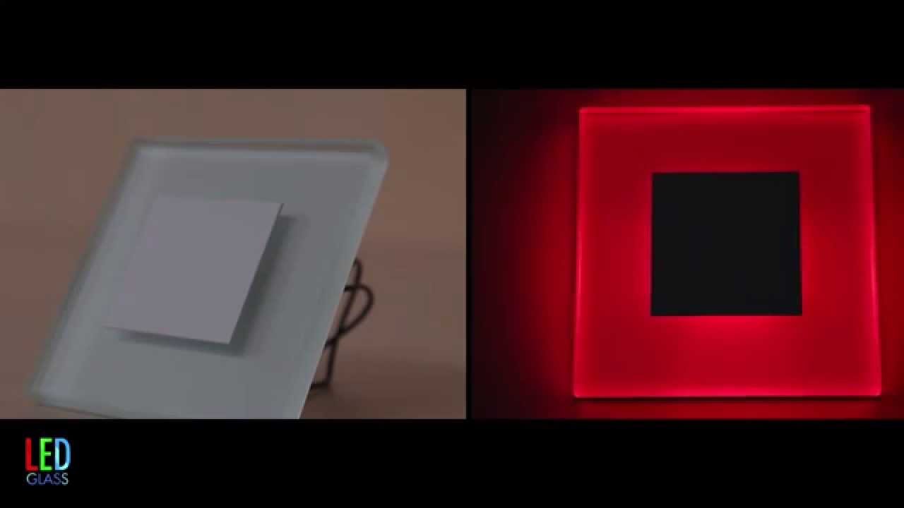 Sun Led Large - Wall light in glass and aluminium 100x100mm - YouTube