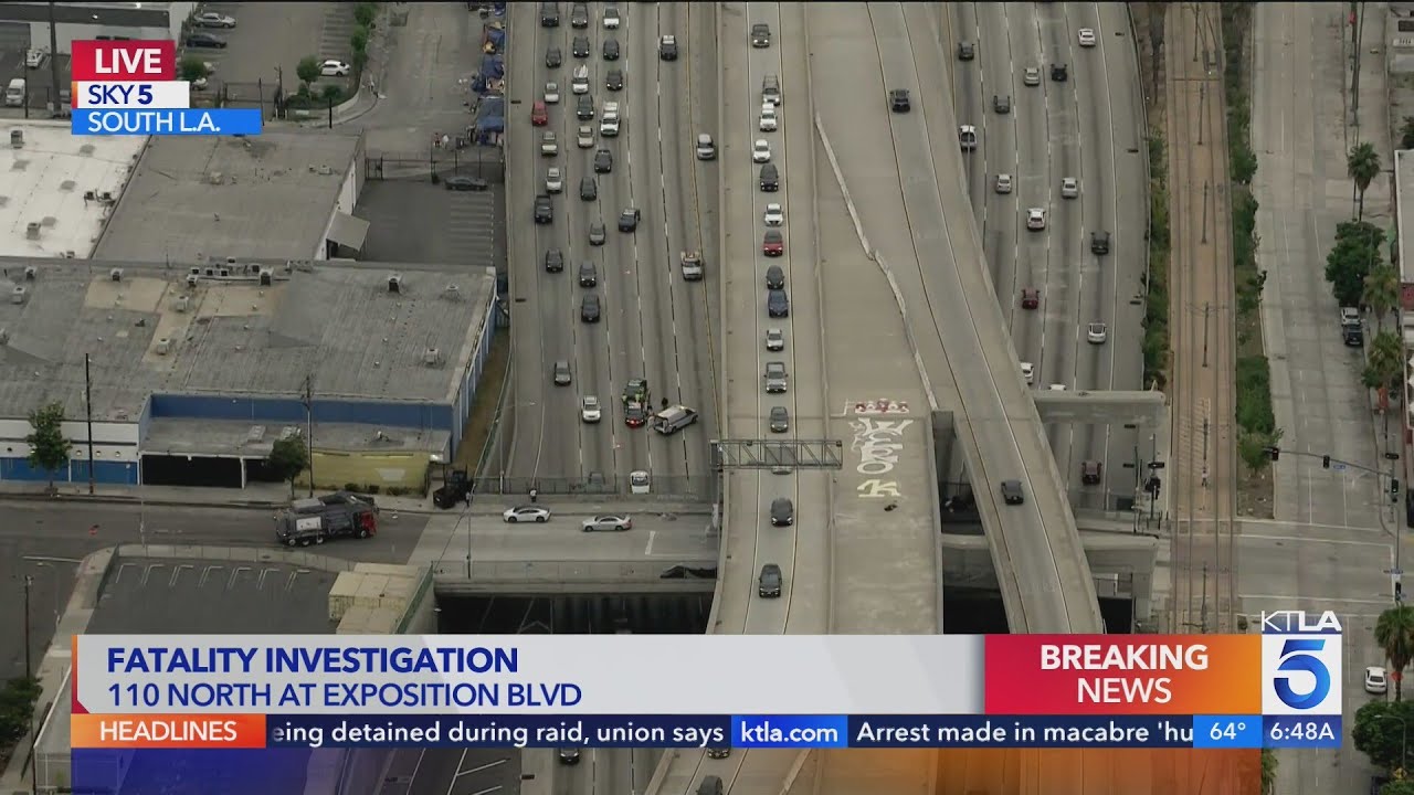 All northbound lanes of 110 Freeway closed in DTLA after person struck ...