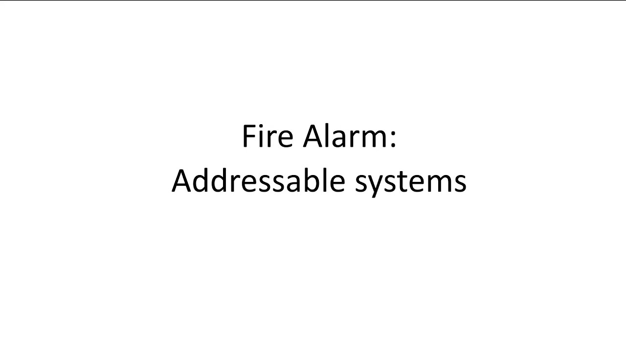 Fire Alarm Addressable systems - YouTube