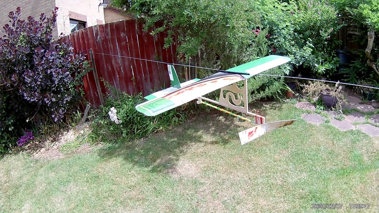 Put a rubber band on it #0320 Rubber band powered zip wire plane for ...