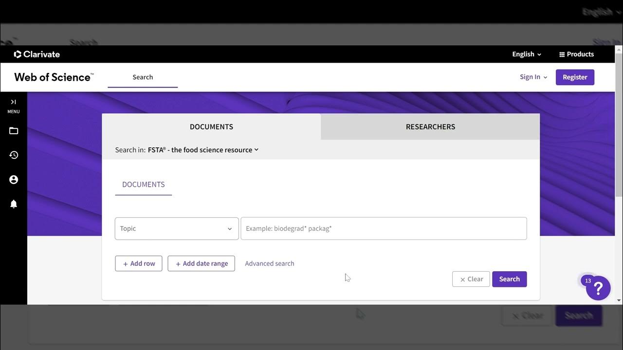 How to access the FSTA Thesaurus on Web of Science, and how to use it to construct your search ...