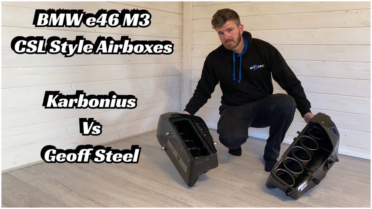BMW e46 M3 CSL Airbox comparison review - Karbonius vs Geoff Steel ...