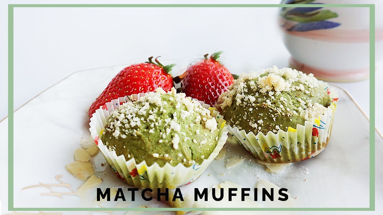 ONE BOWL MUFFIN RECIPE: Moist Matcha Muffins with CRUMB TOPPING | your ...