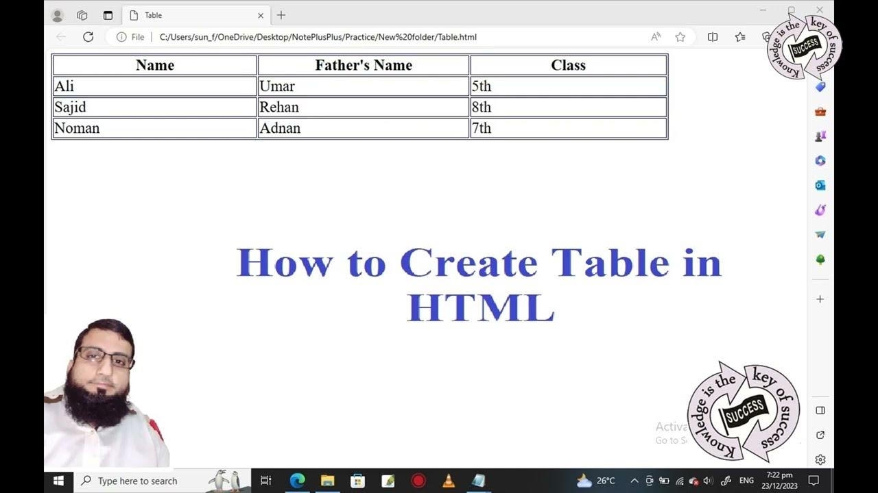 How to Create Table in HTML | HTML Tutorial in Urdu | Table Tag in HTML | HTML py Table kaisy ...