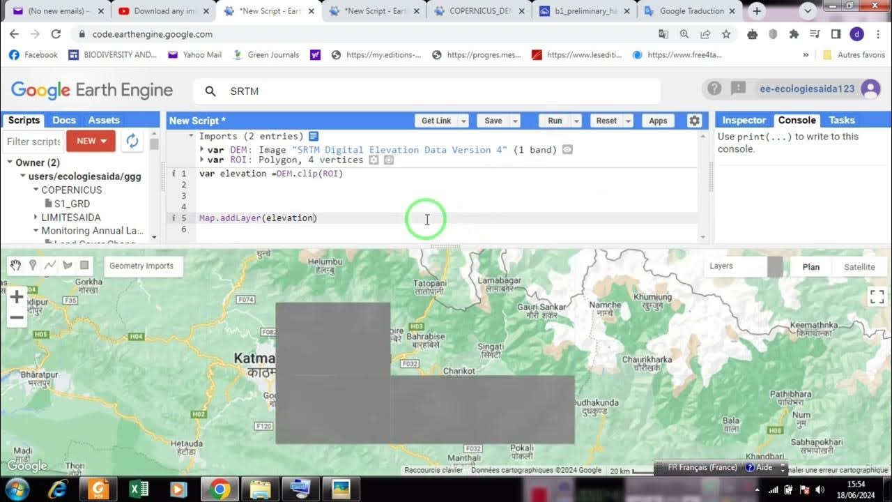 Download SRTM DEM using Google Earth Engine - YouTube