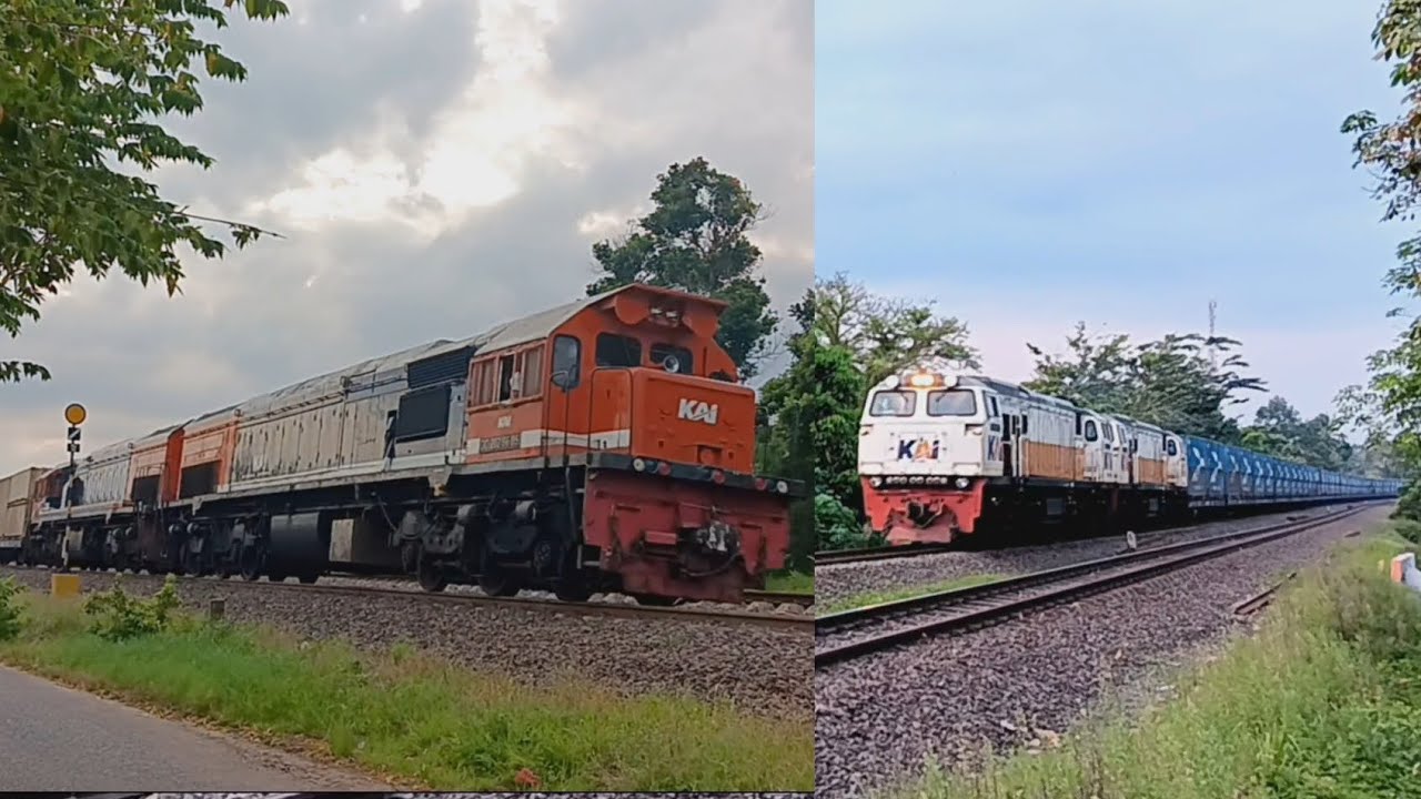 ADU KEKUATAN.!! ANTARA LOKO CC 202 DAN CC 206 MENARIK RANGKAIAN PANJANG ...