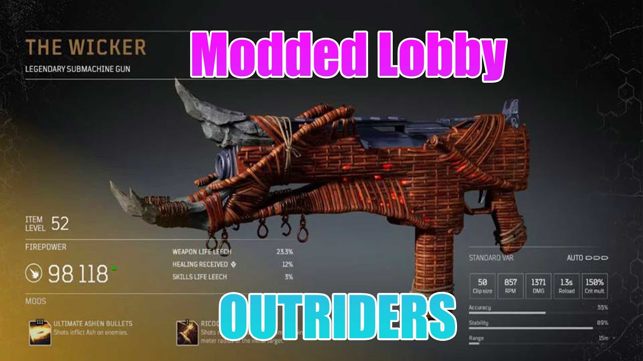 Modded Lobby OUTRIDERS Expedition Legendary High Rate Drop - YouTube