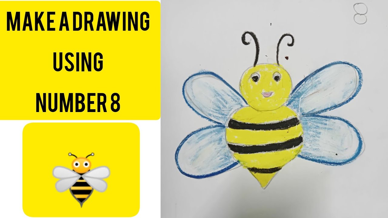 Make A Drawing Using Number 8 🐝🐝🐝 Part 8 Art Teach Youtube