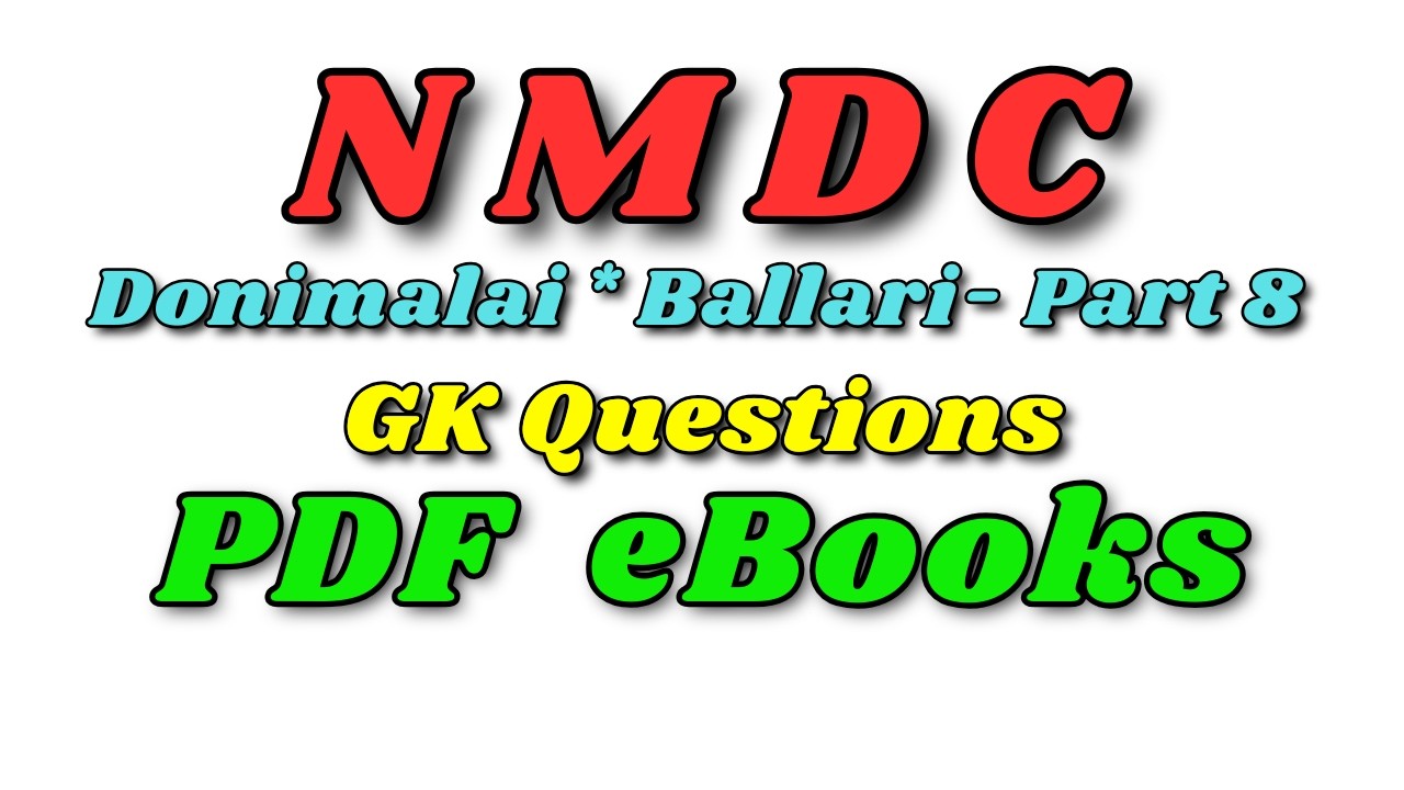 NMDC Donimalai Bellary GK More Questions Preparation Part 8 - YouTube
