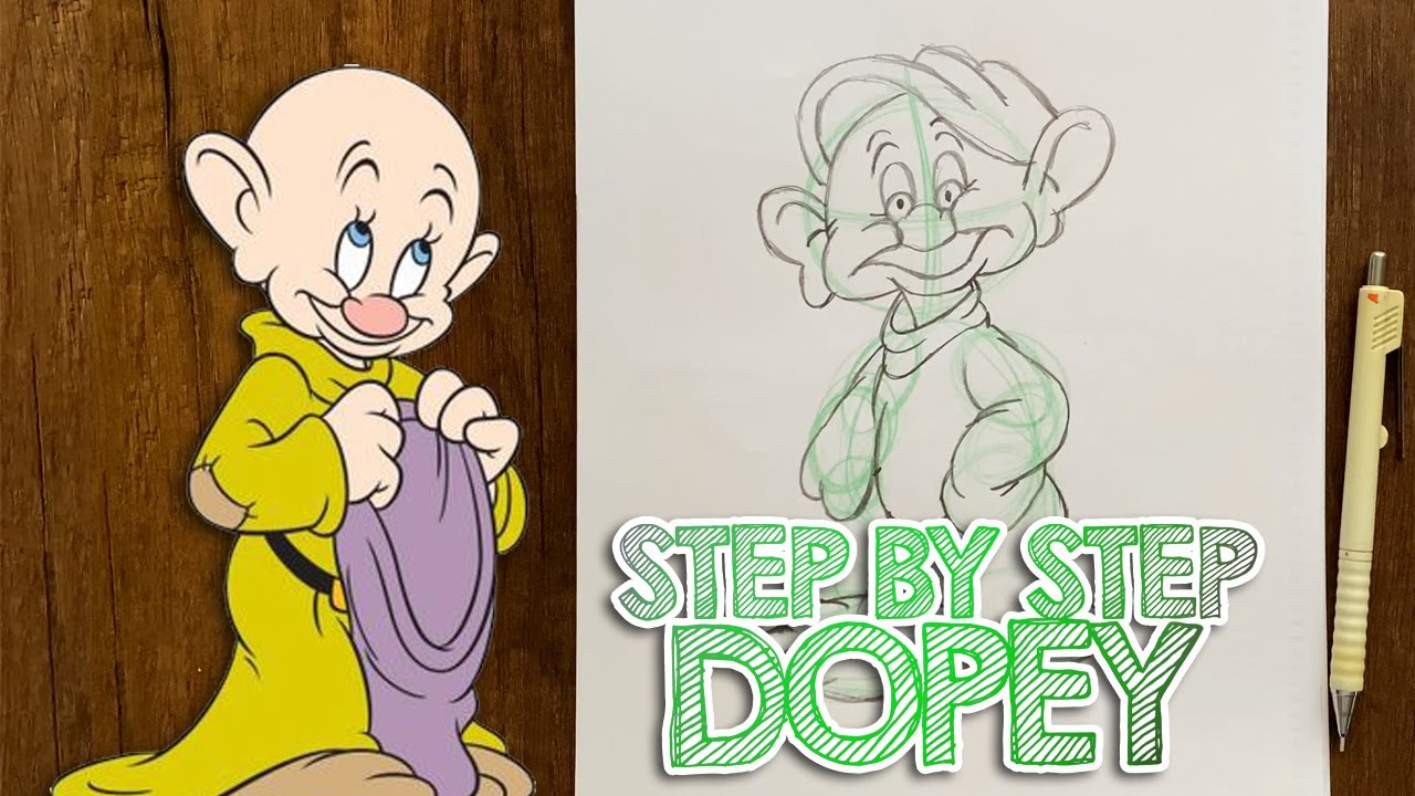 Easy Drawing For Dopey Snow White And The Seven Dwarfs Step By Step Youtube