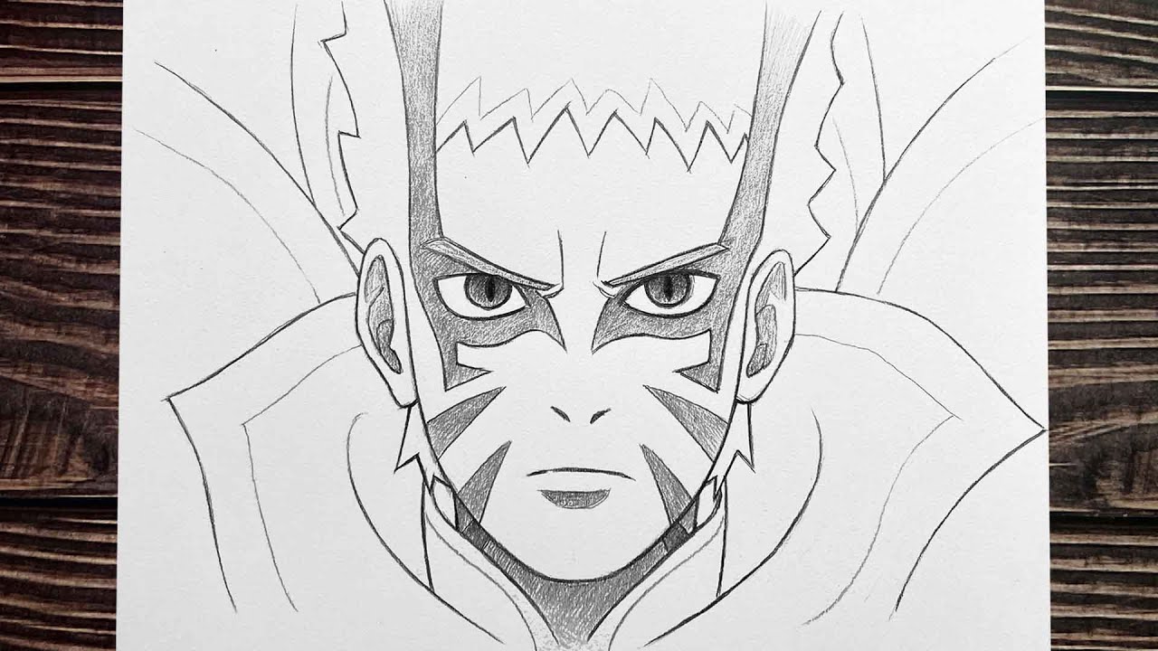 Easy anime sketch | how to draw Baryon Mode - [Naruto] | anime boy ...