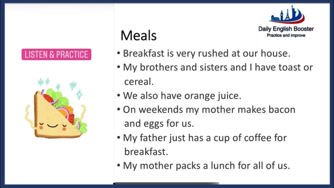 Listen & Practice English - Session 5 | Meals - YouTube