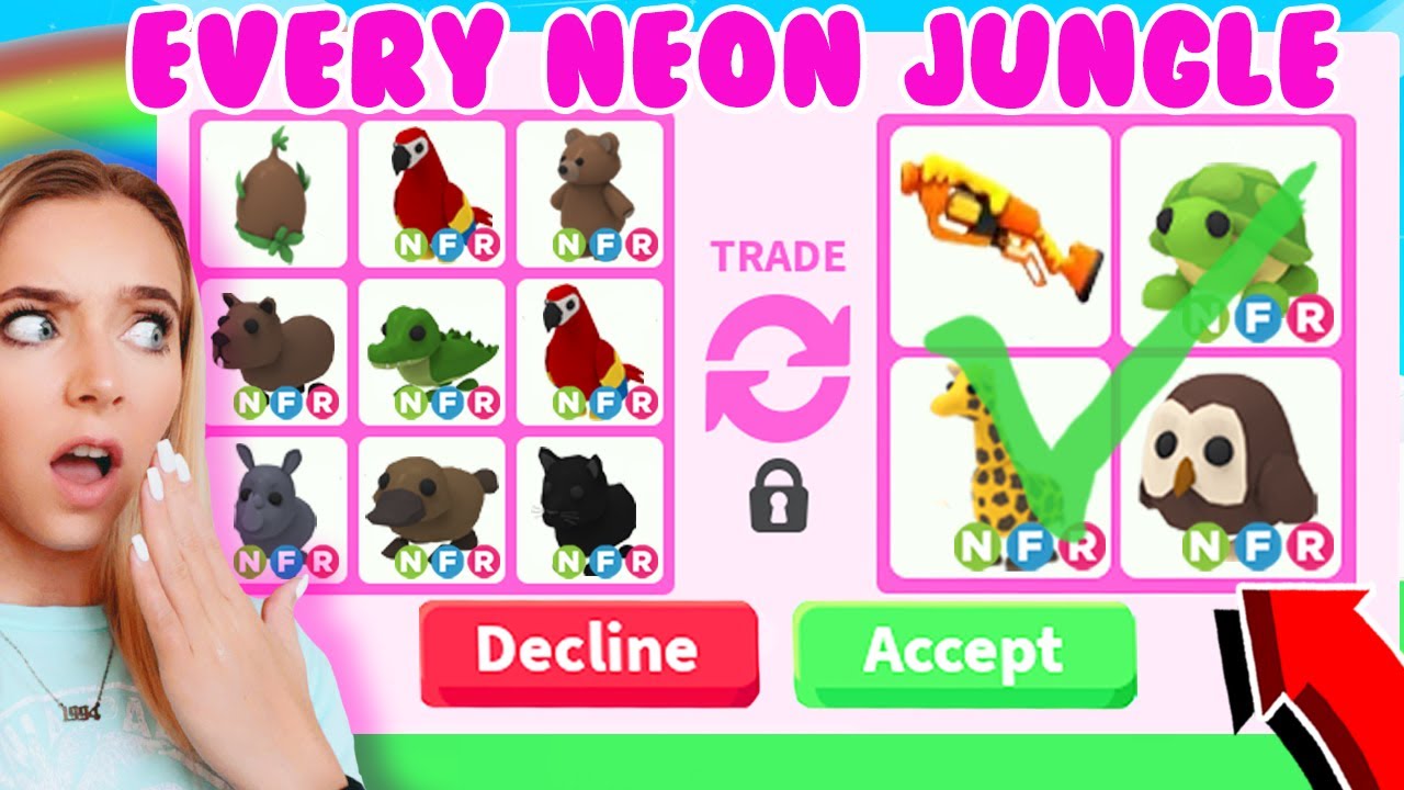 I Traded *EVERY* NEON JUNGLE PET in Adopt Me! - YouTube