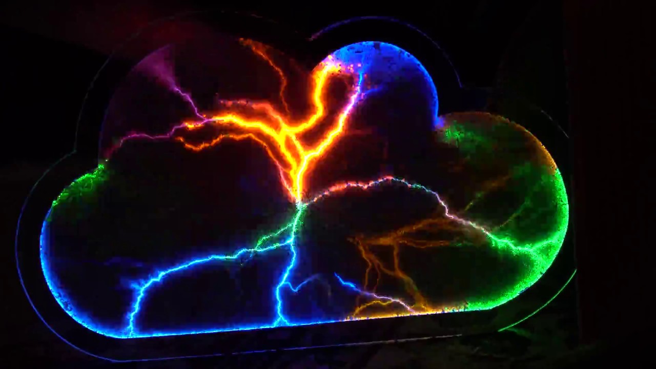 Custom Luminglas figure - colored lightning plasma cloud - YouTube