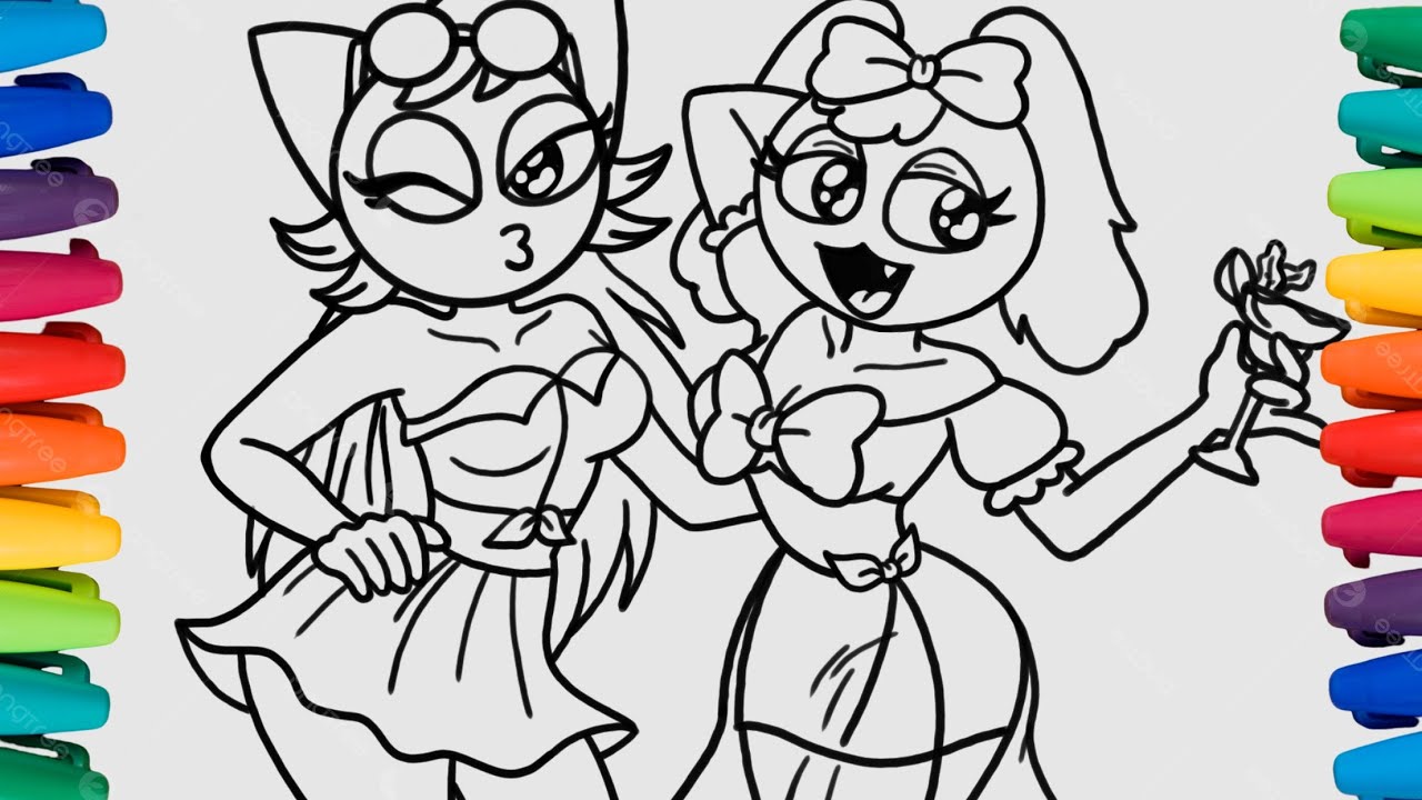 Incredibox Sprunki Coloring Pages - Wenda and Pinki Got a Glow Up ...