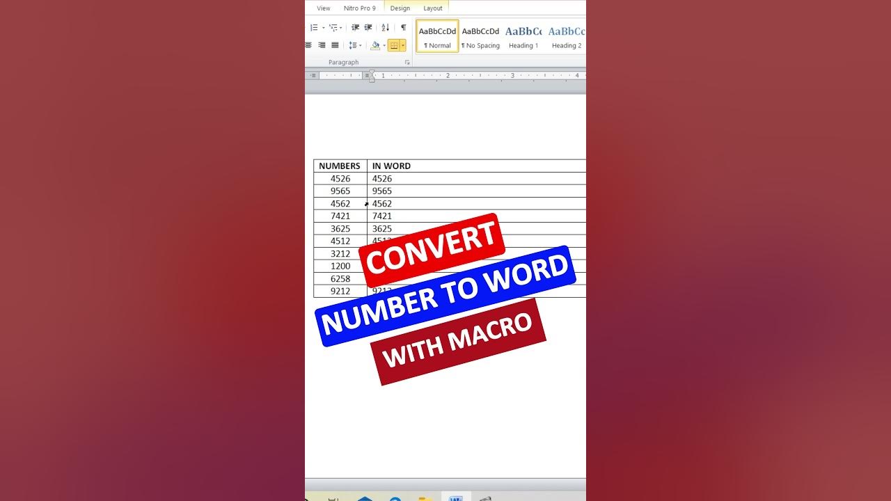 Convert Number to Word with Macro in MSWord #nkstechno #microsoft #msword - YouTube