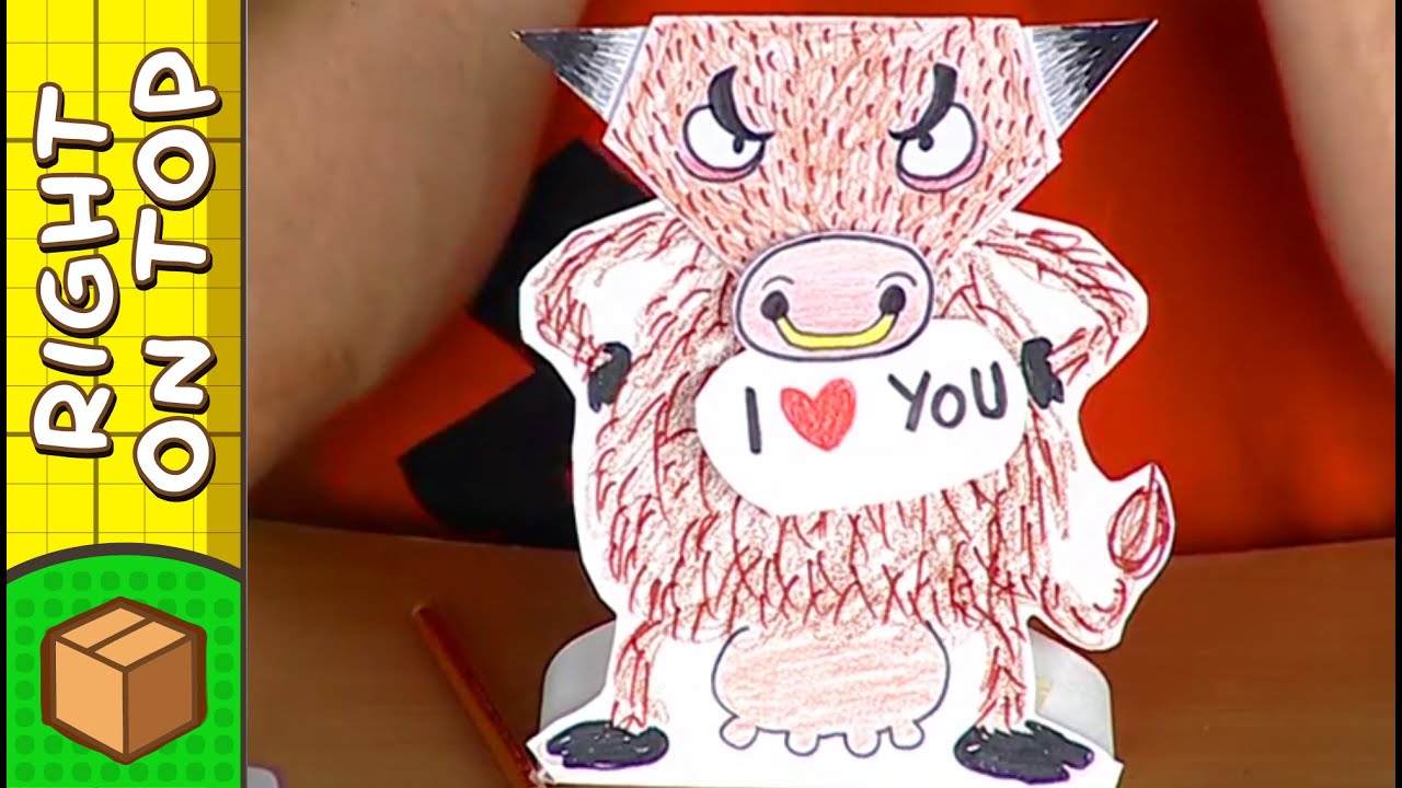 Crafts Ideas for Kids - Bull Card | DIY on BoxYourSelf - YouTube