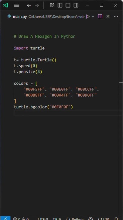 Draw a Neon Hexagon in Python 🐍 | Turtle Graphics #Shorts #coding #pythontutorial #correctcoding ...