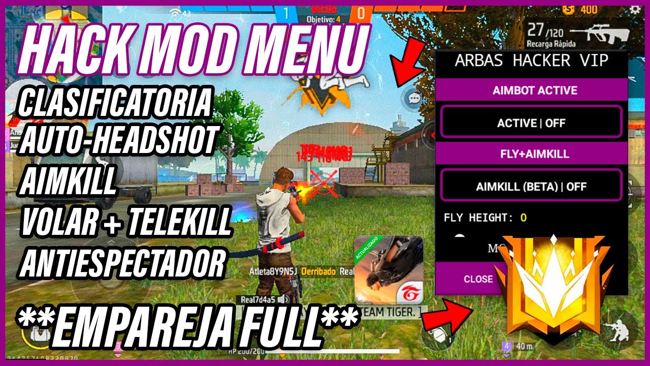 🔥 NUEVO HACK MOD MENU FREE FIRE GRATIS CLASIFICATORIA AUTO-HEADSHOT ...