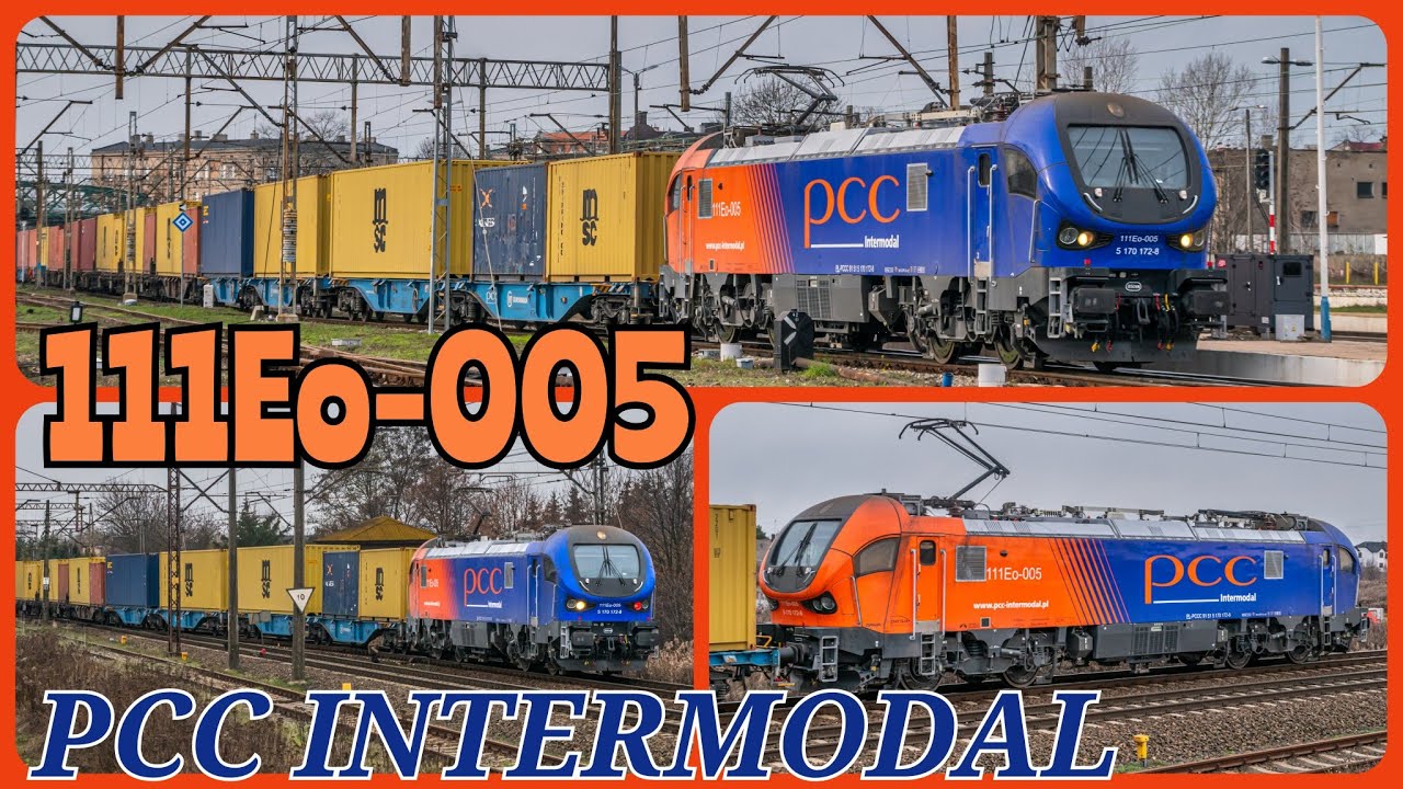 Gama 111Eo-005 PCC Intermodal z kontenerami | Gniezno - YouTube