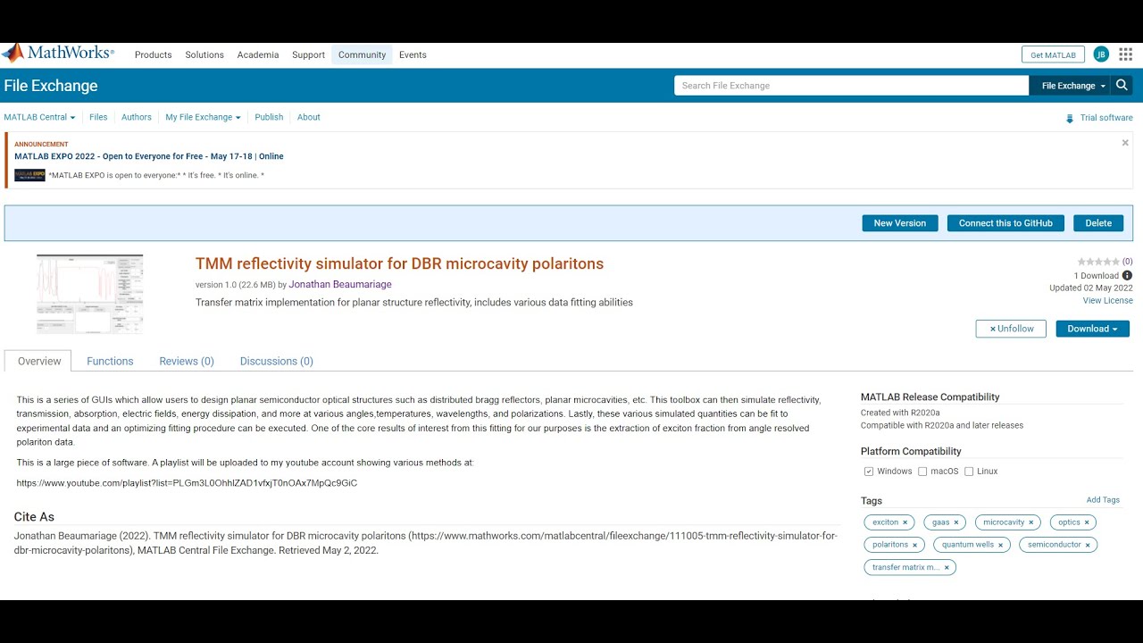 How to install TMM reflectivity simulator toolbox - YouTube