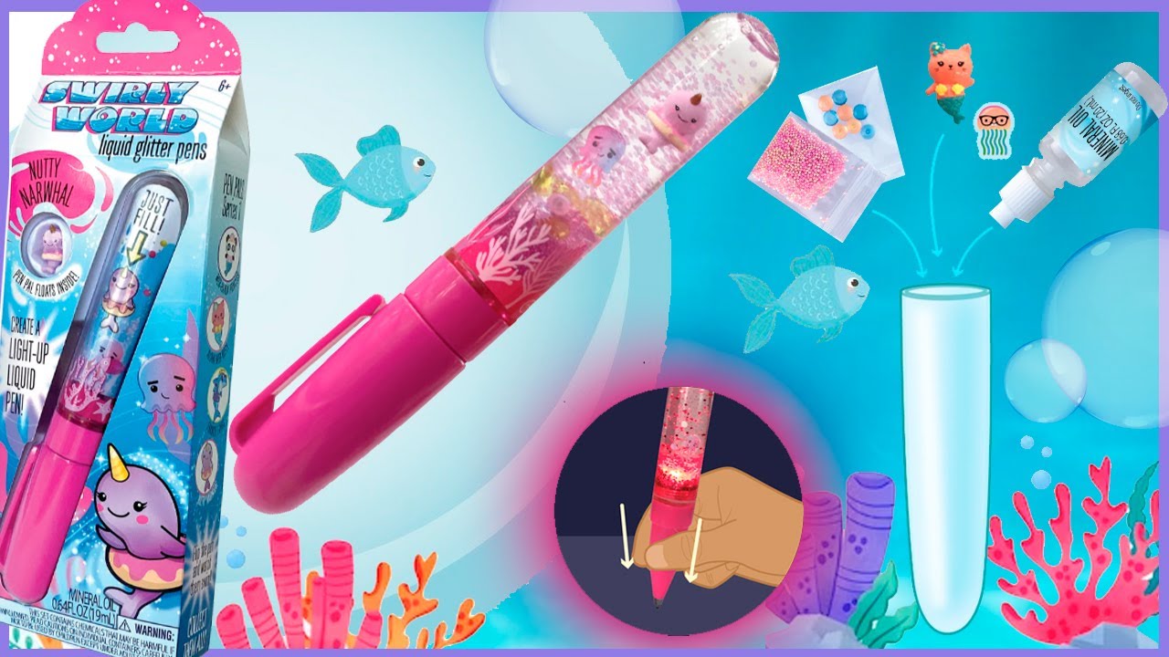 Crea tu propio Bolígrafo con Diseño | Bright Stripes Swirly World | Liquid wand pens - YouTube