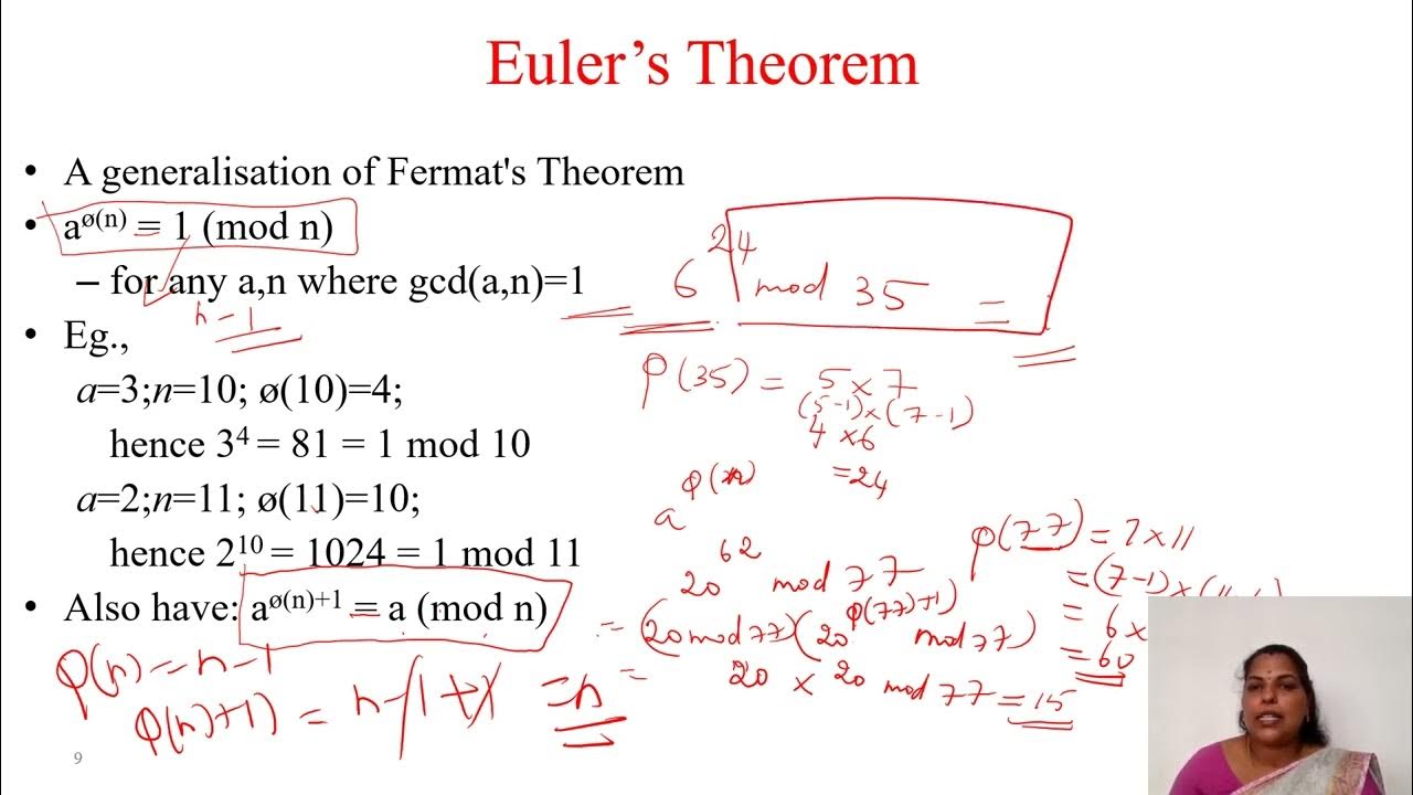 Cryptography and Network Security - Prime Numbers, Fermat’s and Euler’s Theorem, CRT - YouTube