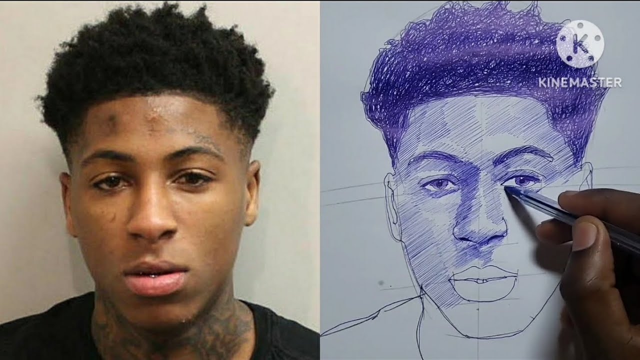 How to Draw NBA YoungBoy's Face | Step-by-Step Tutorial - YouTube