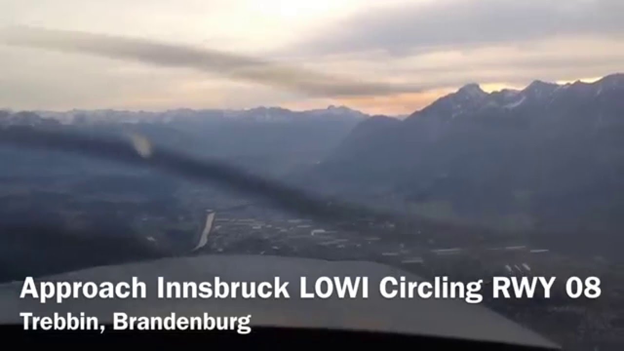 Circling Approach Innsbruck LOWI RWY08 flight training berlin de - YouTube