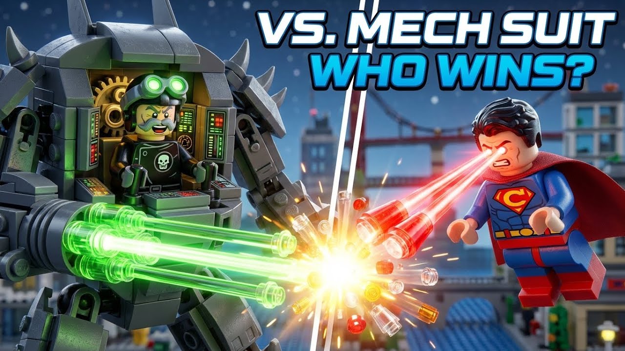 Lego Superhero vs. GIANT MECH! City Battle (Stop Motion) 🦸‍♂️🤖 - YouTube