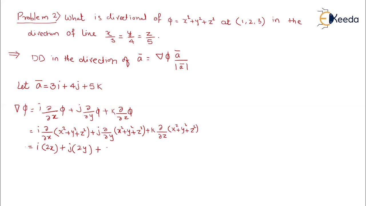 Directional Derivative - Problem 2 - Vector Differentiation ...
